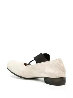 UMA WANG Square-toe Leather Ballerina Shoes - Neutrals