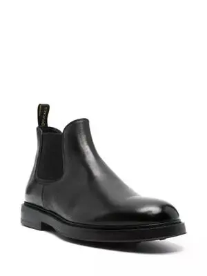 DOUCAL'S Round-toe Leather Boots - Black