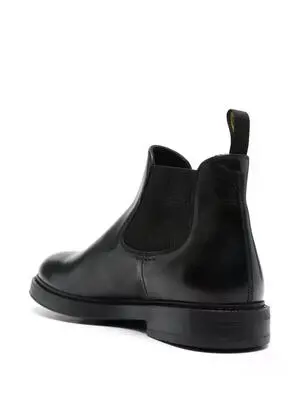 DOUCAL'S Round-toe Leather Boots - Black