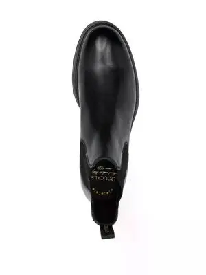 DOUCAL'S Round-toe Leather Boots - Black