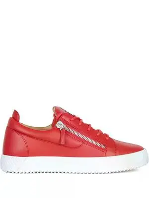 GIUSEPPE ZANOTTI Frankie Double-zip Low-top Sneakers - Red