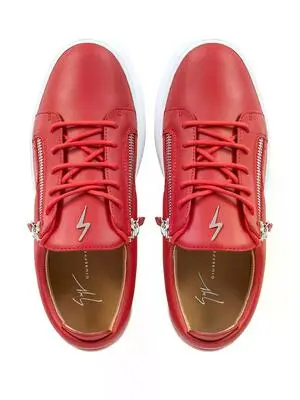 GIUSEPPE ZANOTTI Frankie Double-zip Low-top Sneakers - Red