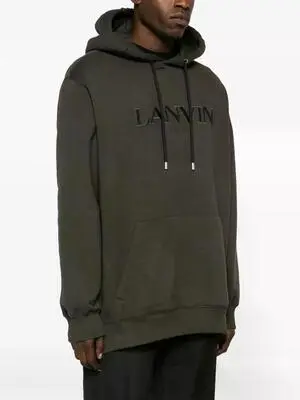 LANVIN Logo-embroidered Cotton Hoodie