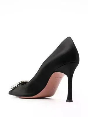Amina Muaddi 90mm Camelia Crystal Pumps - Black
