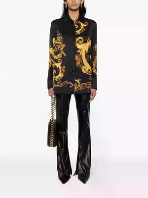 Versace Chain Couture-print Satin Shirt