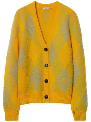 Burberry Argyle Patterned Jacquard Wool Cardigan