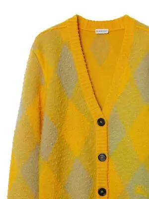 Burberry Argyle Patterned Jacquard Wool Cardigan