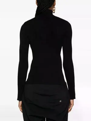 COURREGES Logo-embroidered Cut-out Jumper - Black
