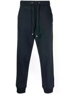 Giorgio Armani Drawstring Wool Track Pants - Blue