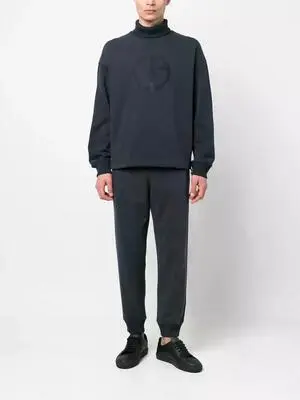 Giorgio Armani Drawstring Wool Track Pants - Blue