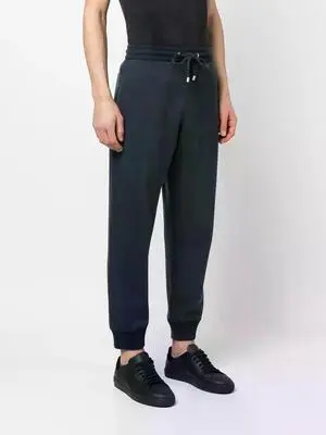Giorgio Armani Drawstring Wool Track Pants - Blue
