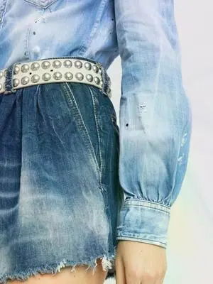 Dsquared2 Two-tone Distressed Denim Playsuit