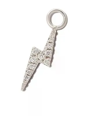 MARIA TASH 18kt White Gold Lightning Bolt Diamond Charm - Silver