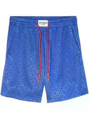Just Cavalli Jacquard Logo Track Shorts - Blue