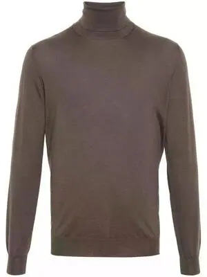 DELL'OGLIO Roll-neck Knit Jumper - Grey
