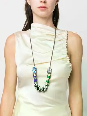 Colville Beatle Beaded Leather Necklace