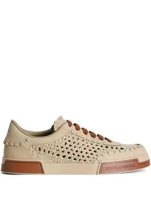 Dolce & Gabbana Mesh-panelling Leather Sneakers