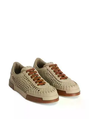 Dolce & Gabbana Mesh-panelling Leather Sneakers