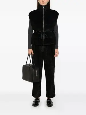 Peserico Corduroy Gilet With Metallic Threading - Black