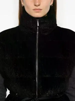 Peserico Corduroy Gilet With Metallic Threading - Black