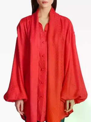 Balmain Monogram Jacquard Silk Blend Shirt
