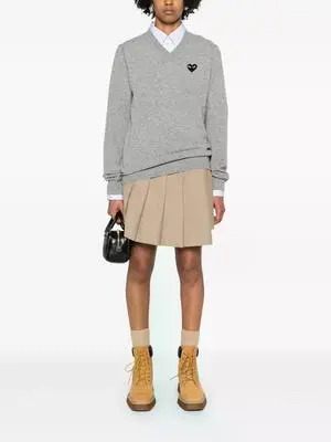 Play Comme Des Garcon Mélange-effect Wool Jumper - Grey