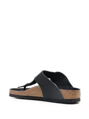 BIRKENSTOCK Gizeh Leather Buckle Sandals - Black