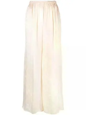 FORTE_FORTE Check-pattern Ruched-detail Satin Palazzo Pants