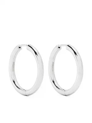 Adina Reyter Tube Huggie Hoop Earrings - Silver