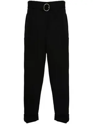 JIL SANDER Straight-leg Belted Wool Trousers