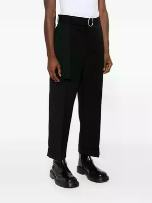 JIL SANDER Straight-leg Belted Wool Trousers