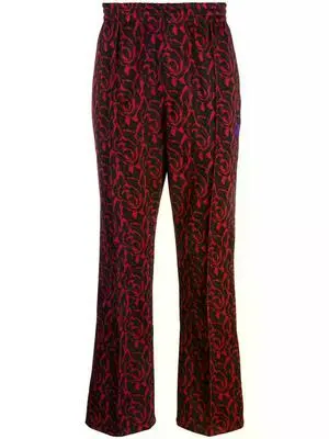 Needles Pintuck Graphic Print Trousers - Red