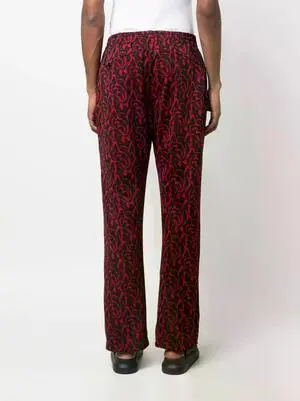 Needles Pintuck Graphic Print Trousers - Red