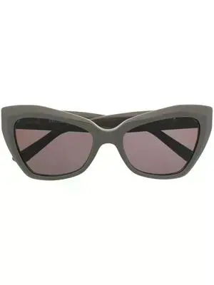 Balenciaga Logo-plaque Butterfly Sunglasses - Grey