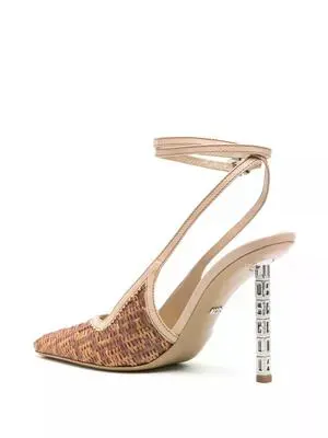 Gcds 100mm Cube Monogram Raffia Pumps