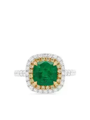 HYT JEWELRY 18k Gold, Diamond, And Emerald Ring - Silver