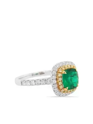 HYT JEWELRY 18k Gold, Diamond, And Emerald Ring