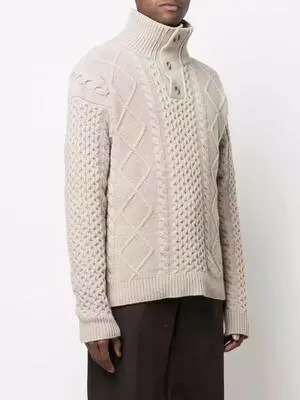 Nanushka Button-collar Cable-knit Jumper
