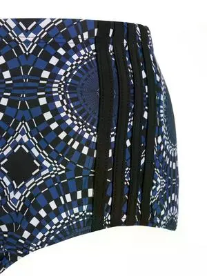 AMIR SLAMA Abstract Print Side-stripe Swimming Shorts