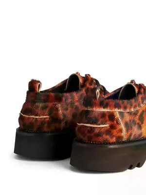 AMI Paris Leopard-print Lace-up Platform Shoes