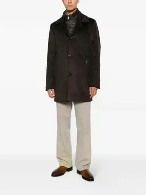 MOORER Single-breasted Peak Lapel Coat