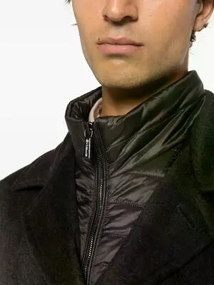 MOORER Single-breasted Peak Lapel Coat
