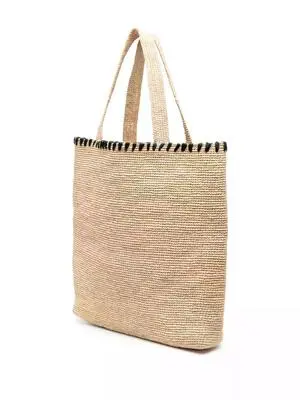 LANVIN Logo-embroidered Raffia Tote Bag