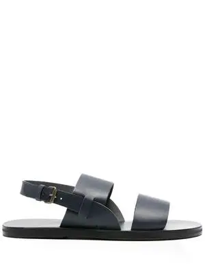 ANCIENT GREEK SANDALS Irodotos Flat Leather Sandals - Blue