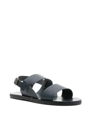 ANCIENT GREEK SANDALS Irodotos Flat Leather Sandals - Blue