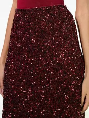 Alice + Olivia Sequin-embellished Flared Skirt