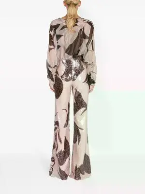 Silvia Tcherassi Avellino Sequin-embellished Trousers - Brown