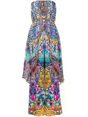Camilla Strapless Wide Leg Jumpsuit - Blue