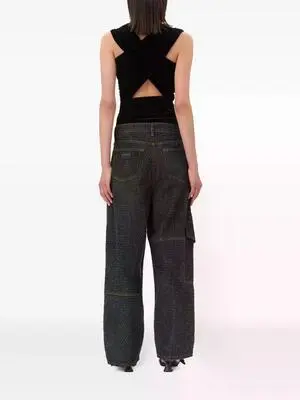 GANNI Ruched Sleeveless V-neck Top
