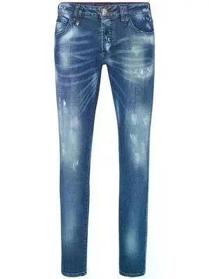 Philipp Plein Distressed Straight-leg Jeans